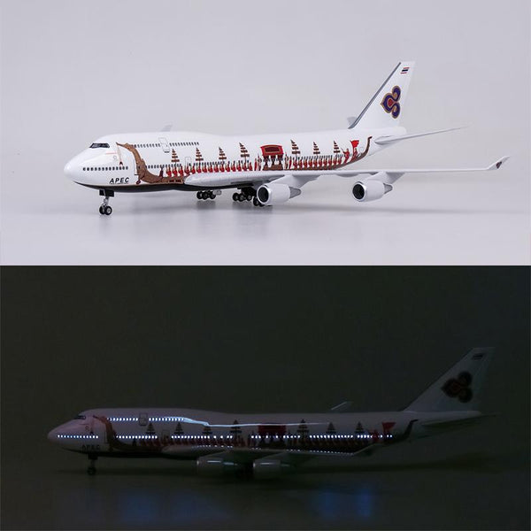 1:150 Thai Airways Dragon Boat Boeing 747 Airplane Model 18” Decoratio ...
